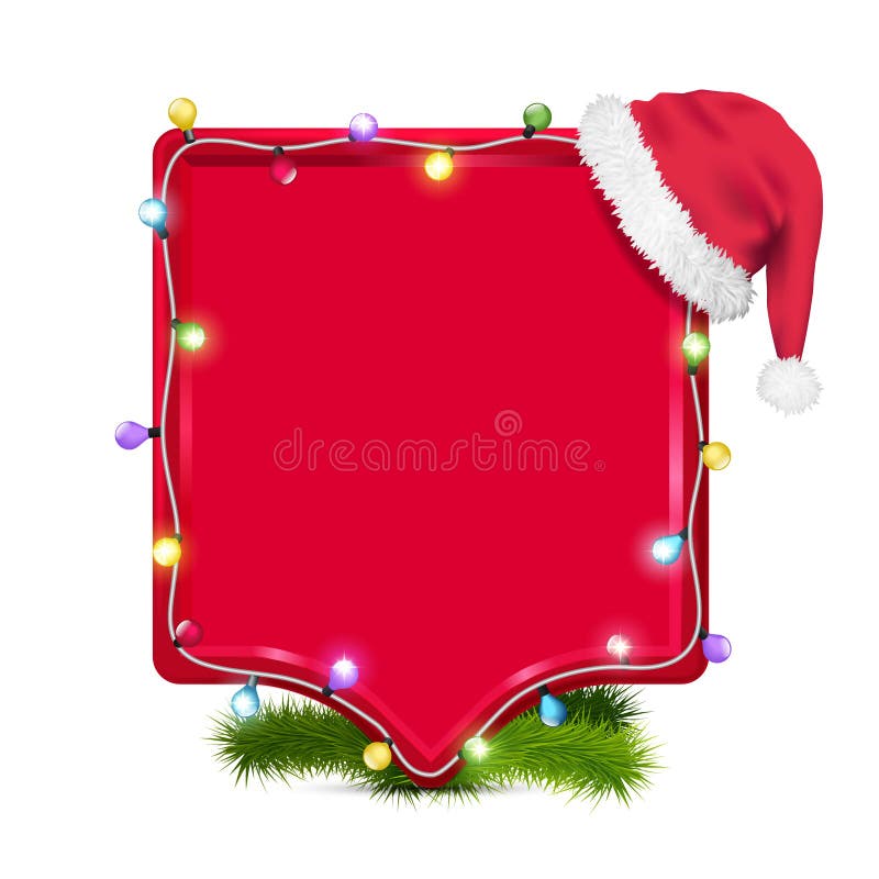 Empty Frame with Santa Claus Hat Stock Vector - Illustration of paper ...