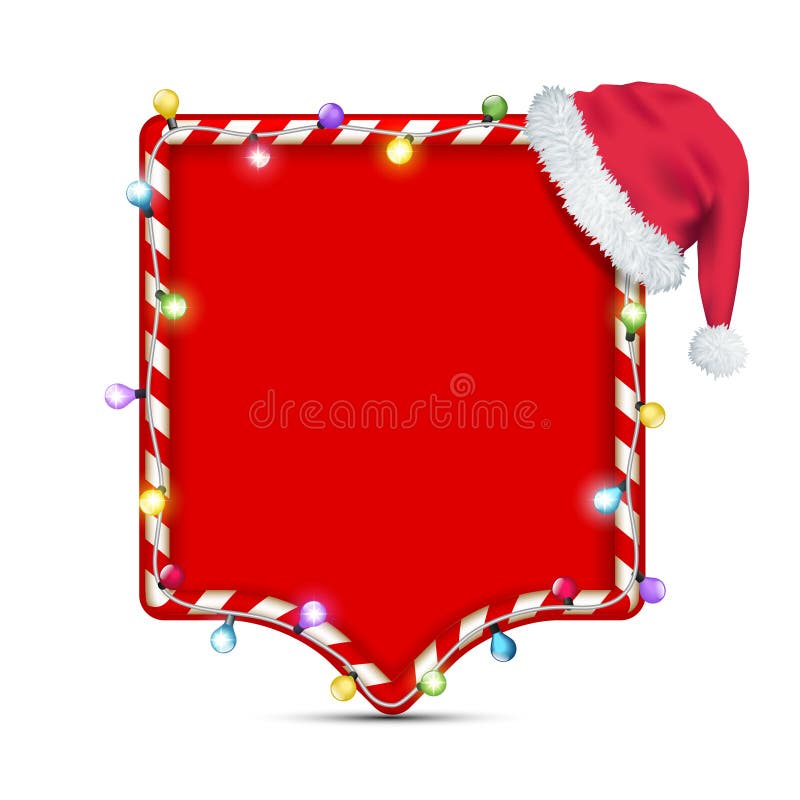 Empty Frame with Santa Claus Hat Stock Vector - Illustration of empty ...