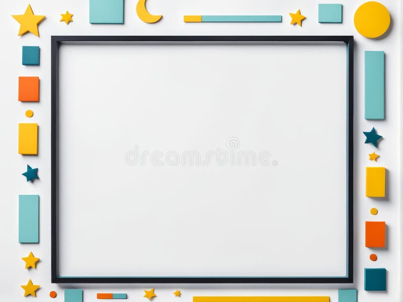 Empty Frame and Stars . Mockup for Text or Photo Stock Illustration ...