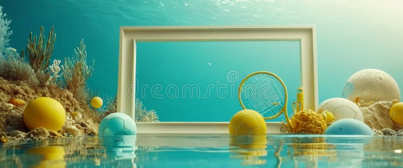 Empty Frame with Tennis Racket and Eggs Stock Illustration ...