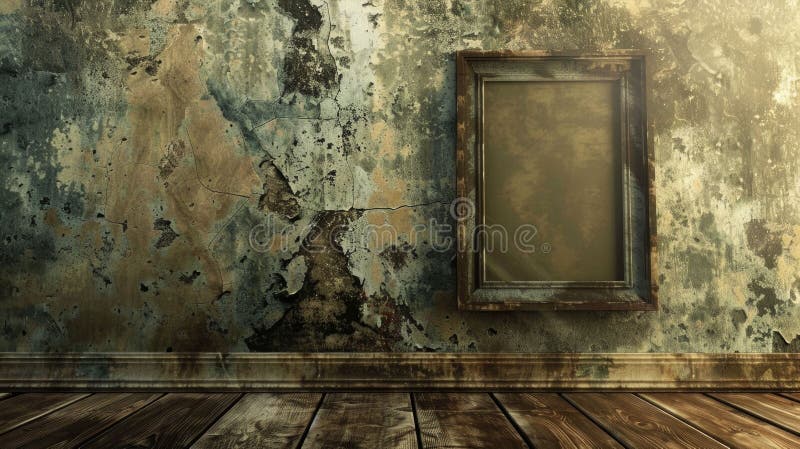 Haunted Room with Empty Frame Stock Illustration - Illustration of ...