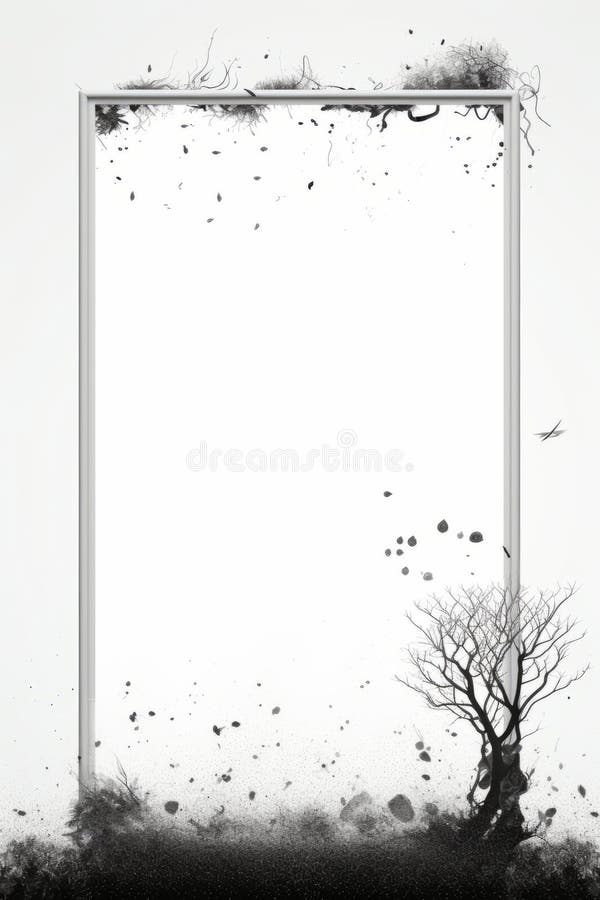 An Empty Frame with a Tree in the Middle Stock Illustration ...