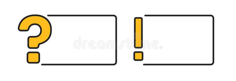 Empty Frame with Yellow Exclamation and Question Marks. Stock Vector ...