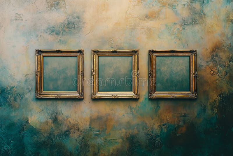 Empty Frames on Colorful Wall Stock Illustration - Illustration of ...