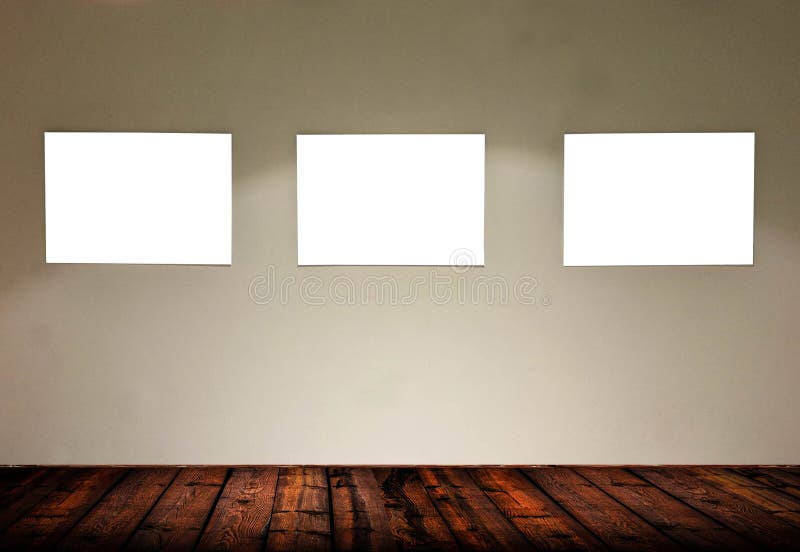 Empty Frames in Gallery Room Stock Photo - Image of minimalism, artwork ...