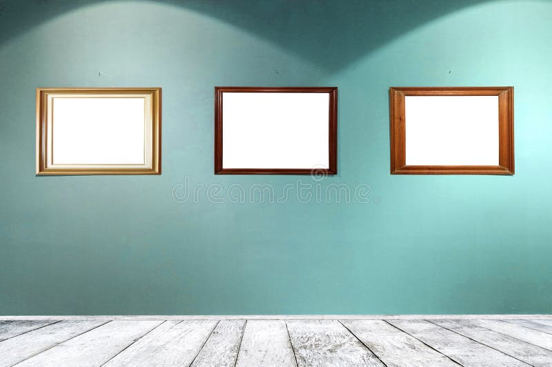 Empty Frames in Gallery Room Stock Photo - Image of frame, design ...