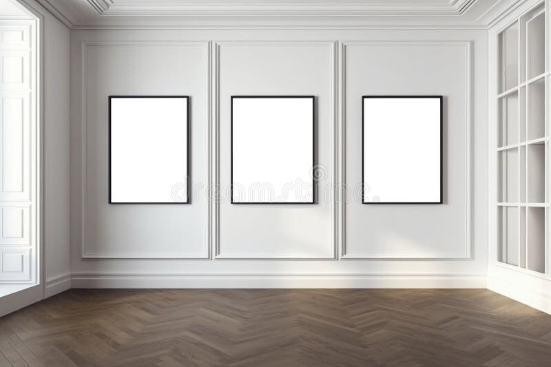 Empty Frames Mockup, Created with Generative AI Stock Illustration ...