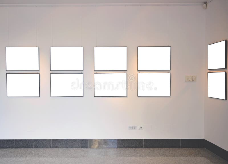 Empty frames in the museum stock photo. Image of design - 151716872