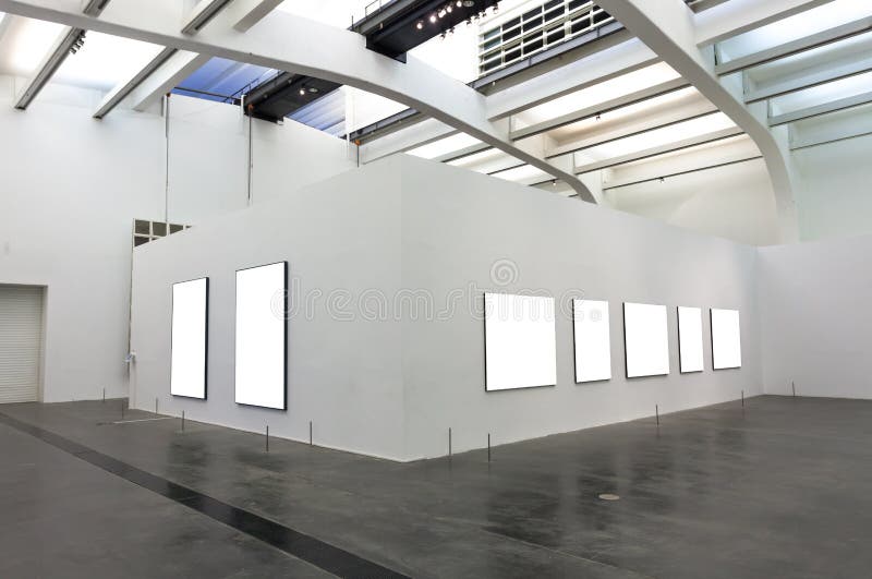 Empty frames in museum editorial stock image. Image of background ...
