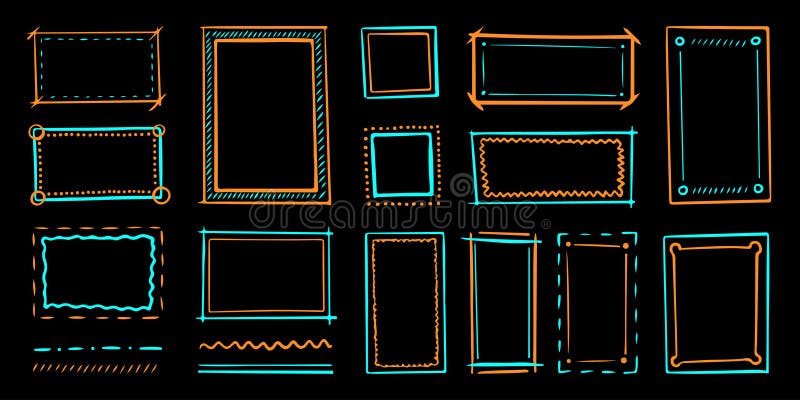 Empty Frames and Picture Borders for Text or Images, Bright Outline on ...