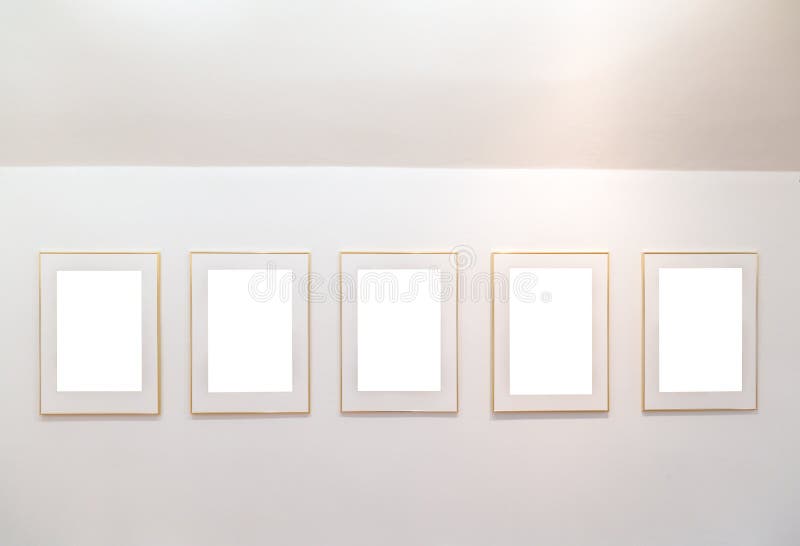 Empty Frames on the Wall in Modern Art Museum Gallery Exhibit Bl Stock ...