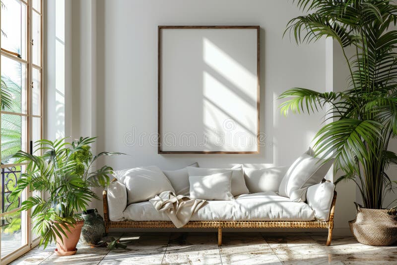 Empty Frames on the Wall at Room Interior Minimal Style Stock Photo ...