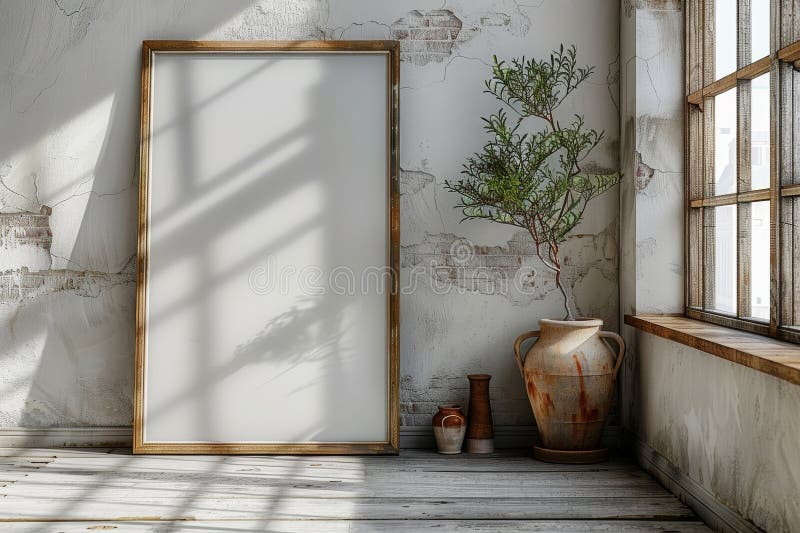 Empty Frames on the Wall at Room Interior Minimal Style Stock Image ...