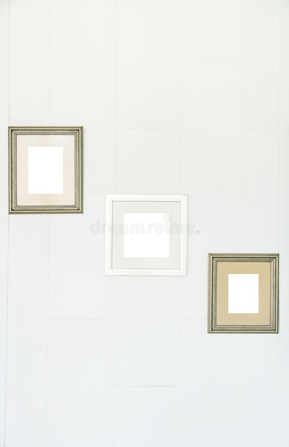 Empty frames on wall stock photo. Image of style, white - 88798692