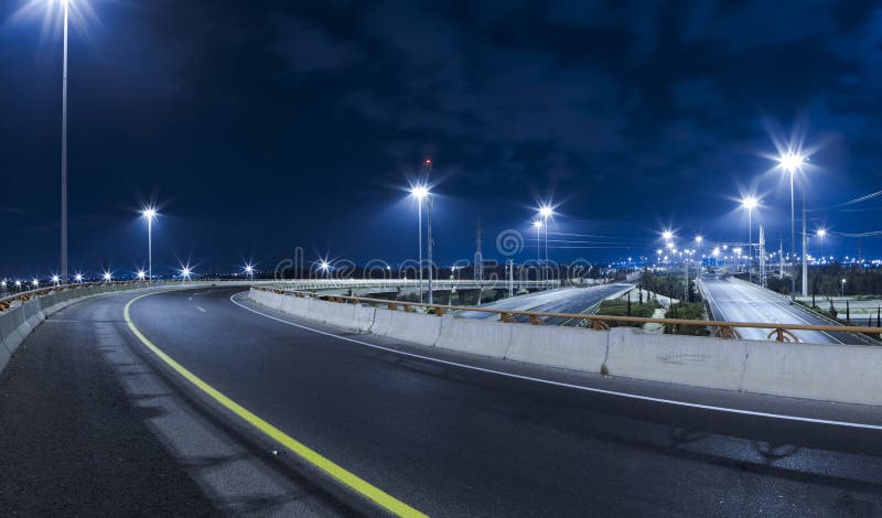 Empty Freeway at Night, Empty Road at Night Stock Photo - Image of ...