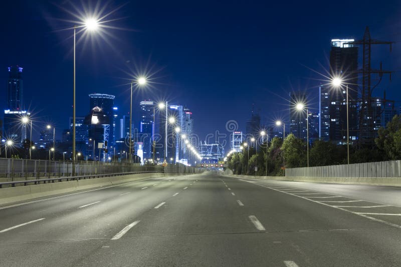 Empty Freeway at Night, Empty Road at Night Stock Photo - Image of ...