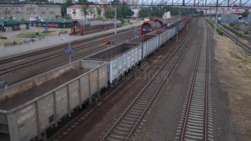 Empty Freight Train Slowly Moving Stock Photo - Image of rail, business ...