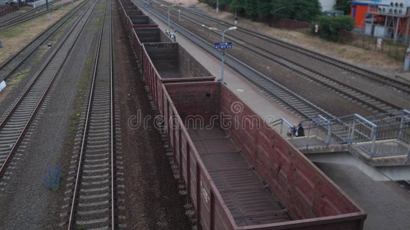 Empty Freight Train Slowly Moving Stock Photo - Image of rail, delivery ...