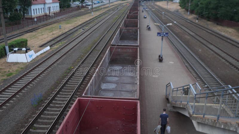 Empty Freight Train Slowly Moving Editorial Photography - Image of ...