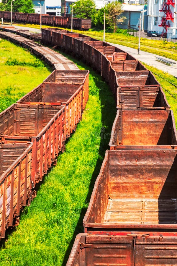 Empty cargo wagons stock image. Image of carriage, metallurgy - 204760977