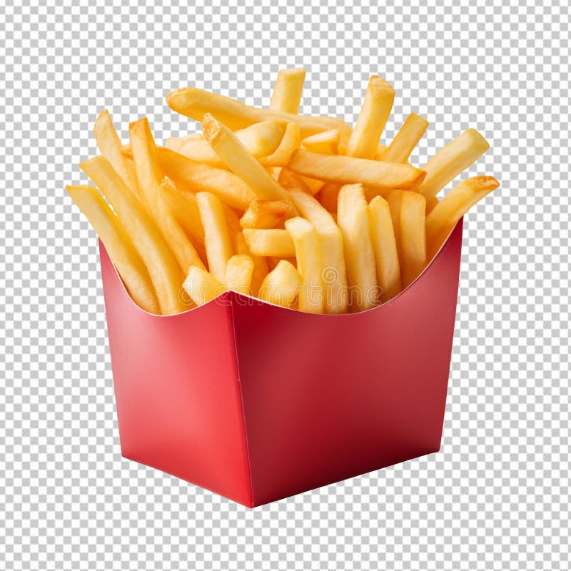 Empty French Fries Box Isolated on Transparent Background Stock ...