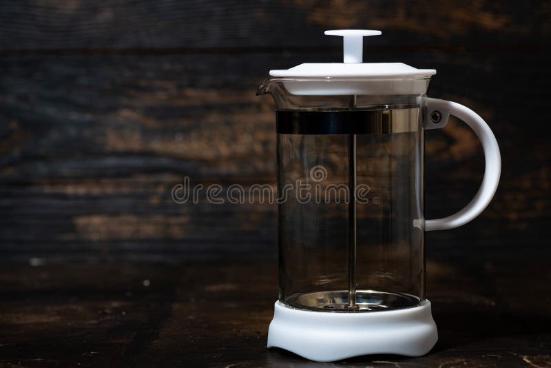 Empty French Press for Brewing Tea and Coffee, Closeup Stock Image ...