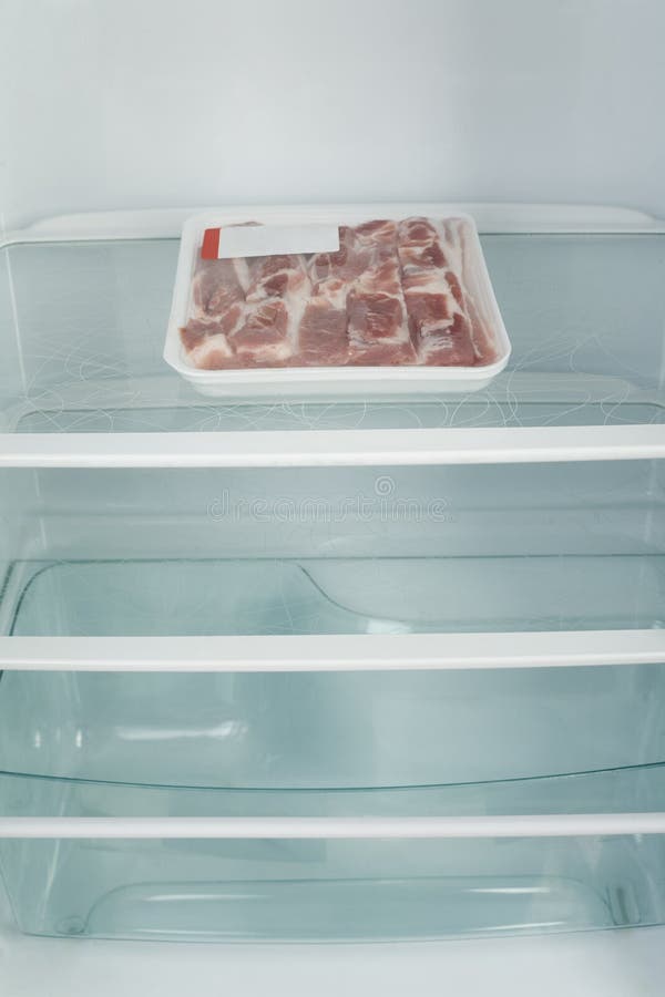 Almost empty fridge stock photo. Image of coolness, frost - 3302260