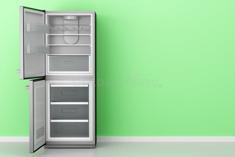 Empty Fridge. Cartoon Style. Stock Vector - Illustration of household ...