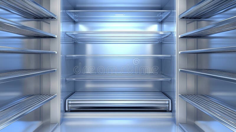 Empty Fridge Inside - Chic and Modern Kitchen Design Stock Image ...