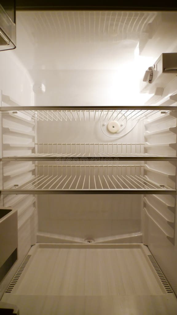 Empty Fridge Interior, Frontal View Stock Photo - Image of modern ...