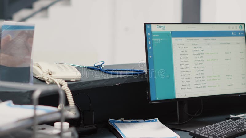 Empty Front Desk with Appointments List Stock Footage - Video of ...