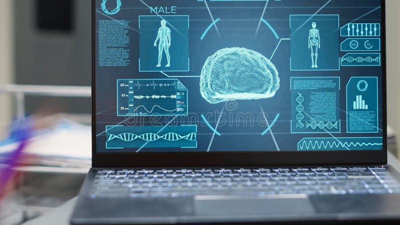 Empty Front Desk with Brain Analysis Stock Image - Image of center ...