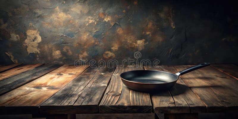 Frying Pan Dark Table Background Stock Illustrations – 365 Frying Pan ...