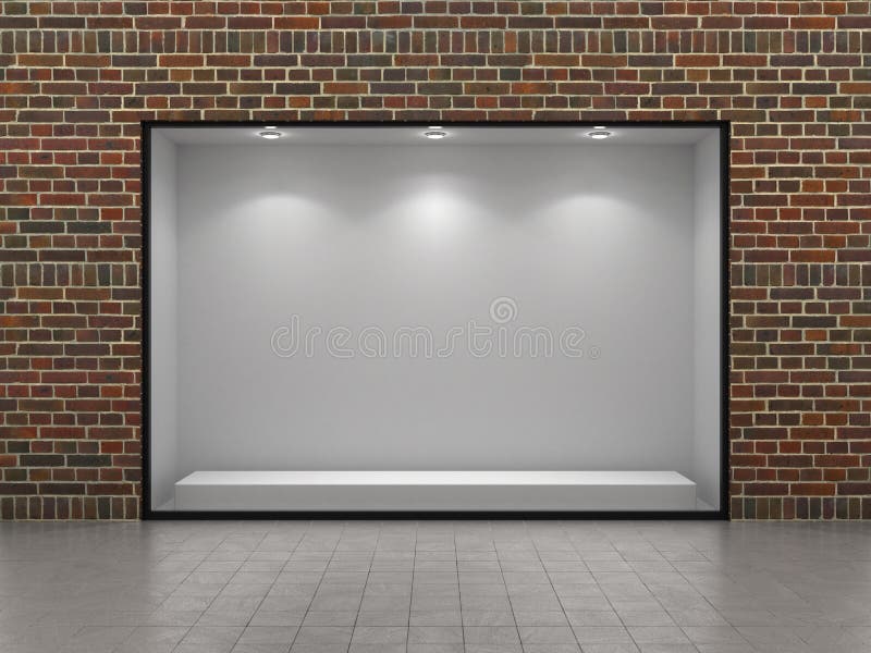 Empty ftorefront of shop stock illustration. Illustration of fashion ...