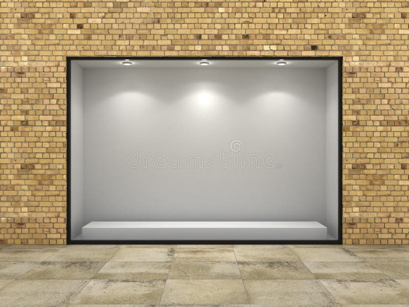 Empty ftorefront of shop stock illustration. Illustration of light ...