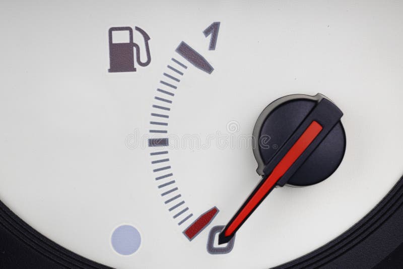 Empty Fuel Gauge in Car Dashboard Close Up Stock Photo - Image of ...