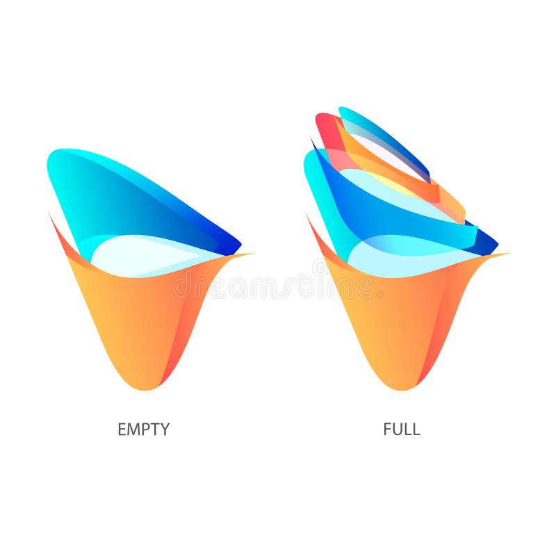 Empty and full stock vector. Illustration of business - 52816369