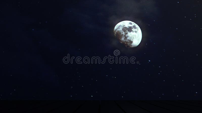 Empty Full Moon Night 3d Illustration Background Design for Product ...