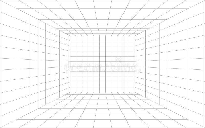 Empty Futuristic Digital Box Room. Vector Illustration Stock Vector ...