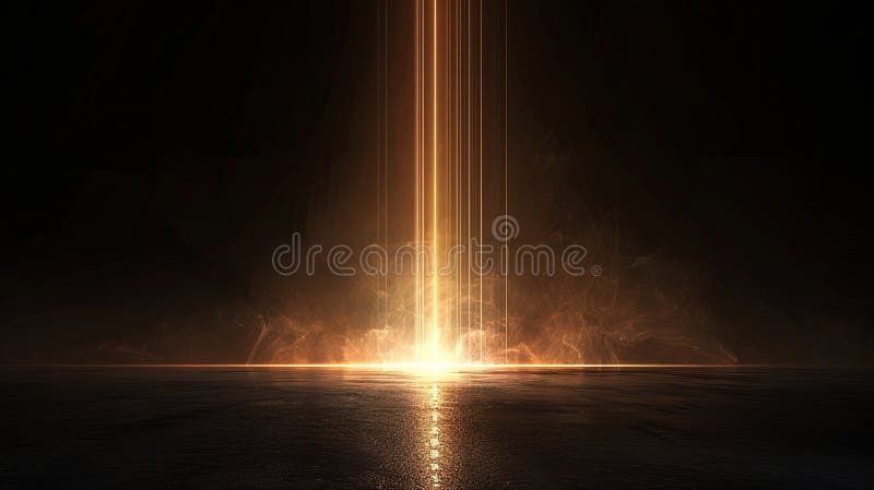 Empty Futuristic Dramatic Sci-fi Scene. Reflection of Neon Lights on ...