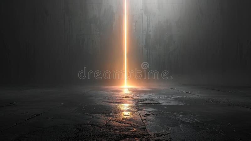 Empty Futuristic Dramatic Sci-fi Scene. Reflection of Neon Lights on ...