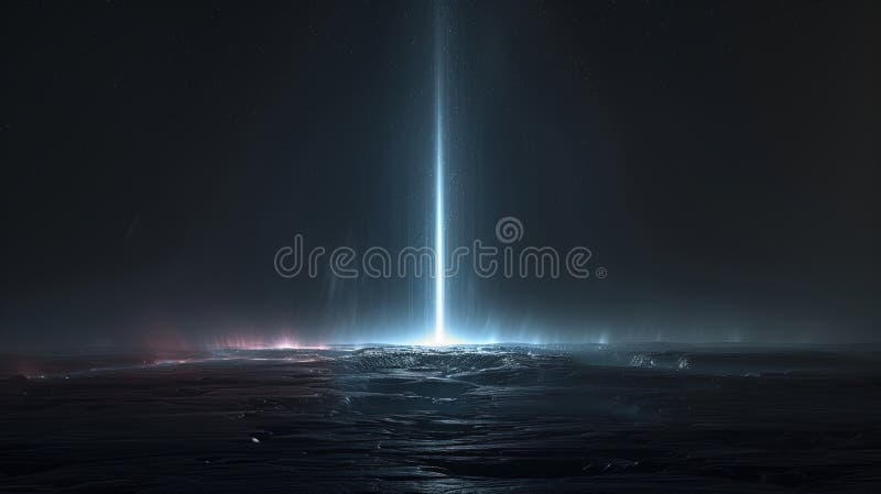 Empty Futuristic Dramatic Sci-fi Scene. Reflection of Neon Lights on ...