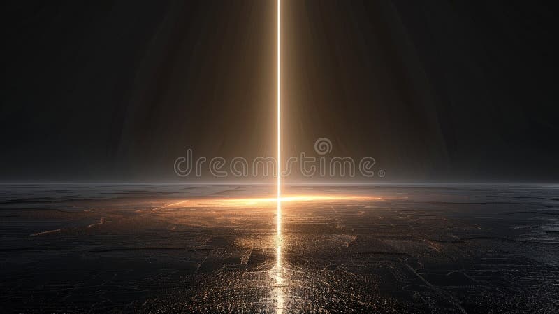 Empty Futuristic Dramatic Sci-fi Scene. Reflection of Neon Lights on ...