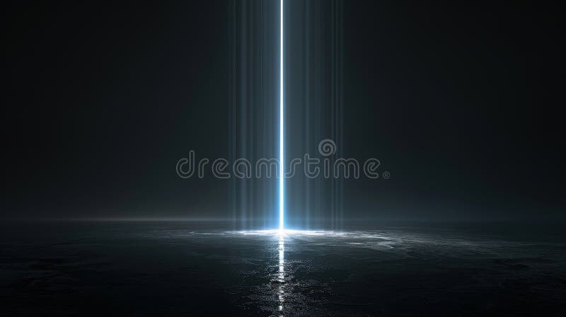 Empty Futuristic Dramatic Sci-fi Scene. Reflection of Neon Lights on ...