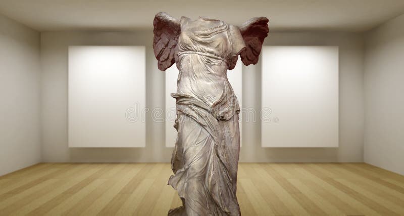 Empty Gallery, 3d Room with Greek Sculture, Ancient Statue, Pericles ...