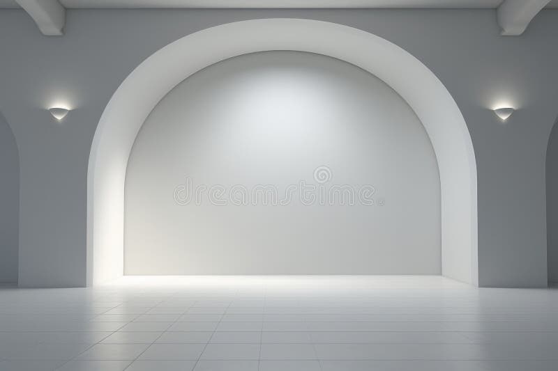 Empty Gallery Hall, Minimal Interior Style. Generative AI Stock ...