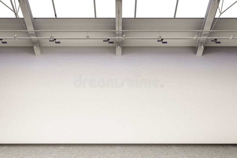 Empty gallery interior stock illustration. Illustration of floor ...