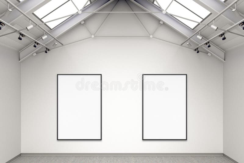 Empty gallery interior stock illustration. Illustration of modern ...