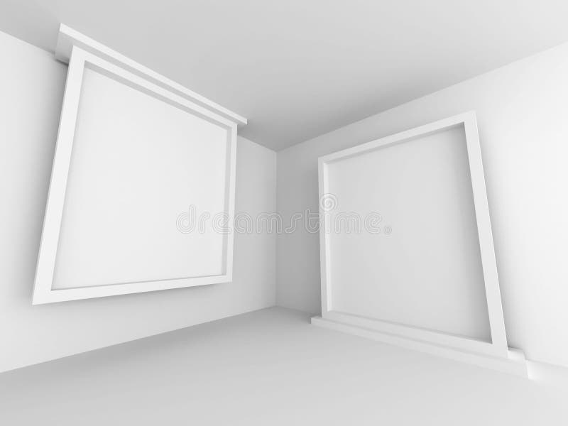 Empty Gallery Room Architecture Design Background Stock Illustration ...