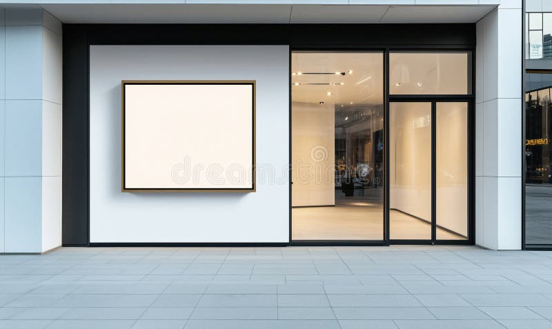 Empty Gallery Space with Blank Frame, Modern Architecture, Clean Lines ...